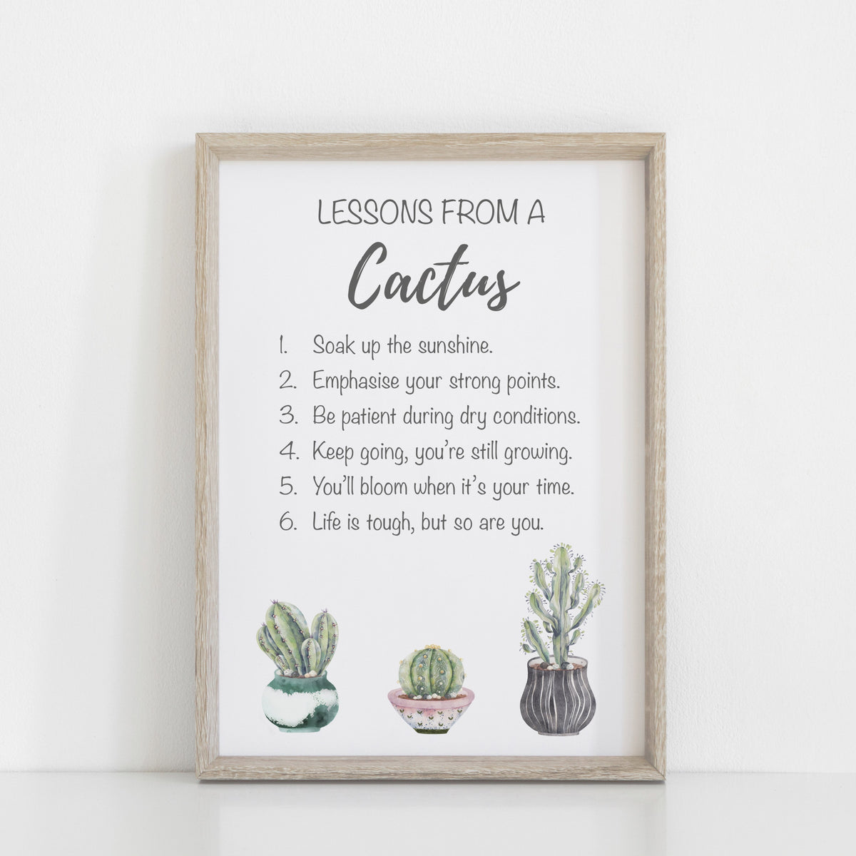 Set of 2 Watercolour Cactus Prints - Plant Art Prints with Motivationa ...