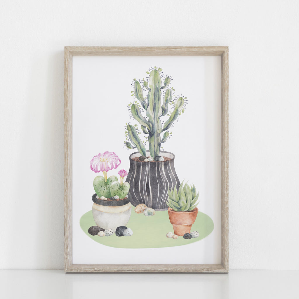 Set of 2 Watercolour Cactus Prints - Plant Art Prints with Motivationa ...